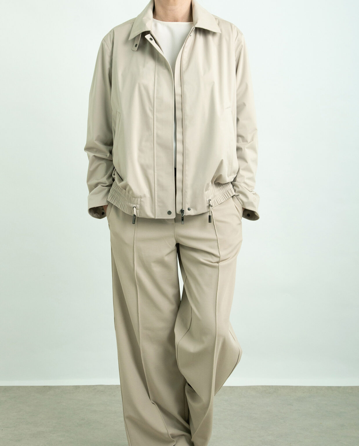 The Harrington Portland stone beige rain jacket I Protected Species